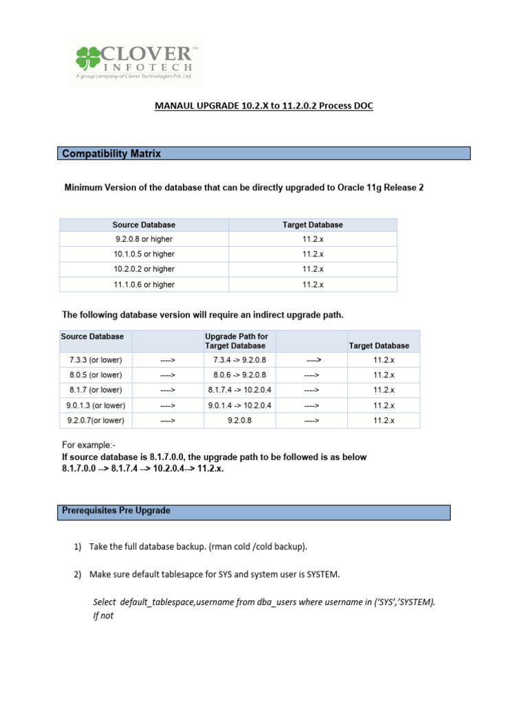 Database Upgrade | PDF | Databases | Sql