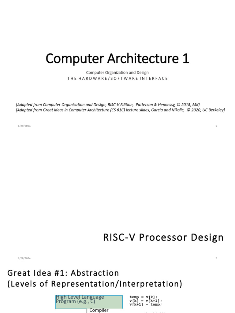 CA I_Chapter 3 RISC V Processor | PDF | Central Processing Unit | Manufactured Goods