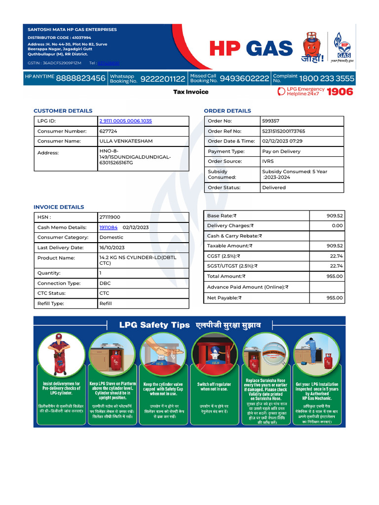 HP Gas | Download Free PDF | Liquefied Petroleum Gas | Debit Card