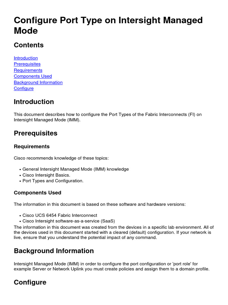 Configure Port Type On Intersight Manage | PDF | Data Transmission ...