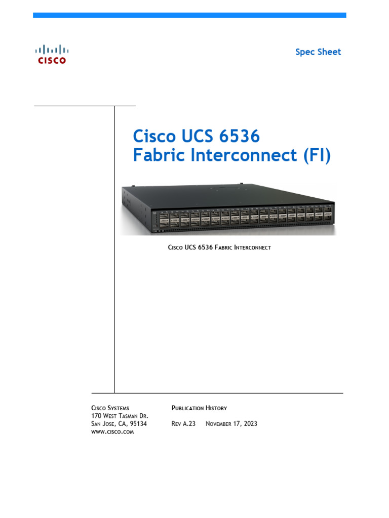 Cisco Ucs 6536 Fabric Interconnect Spec Sheet | PDF | Ac Power Plugs ...