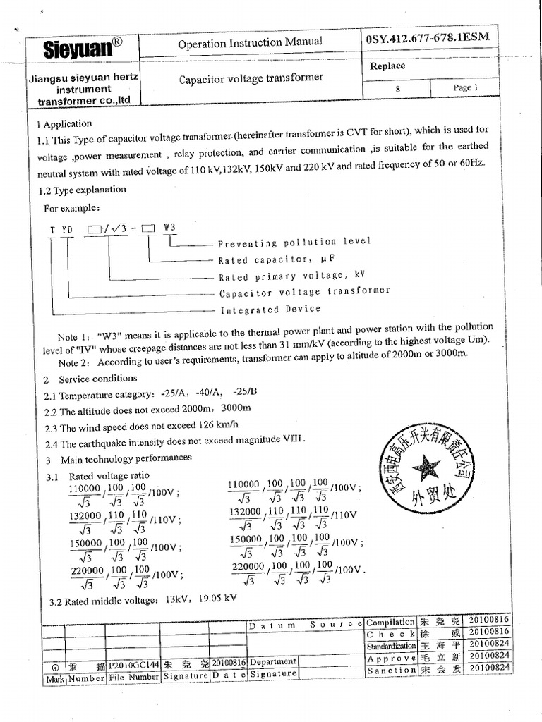 CVT TYD220 3-0,005W3 Manual | PDF