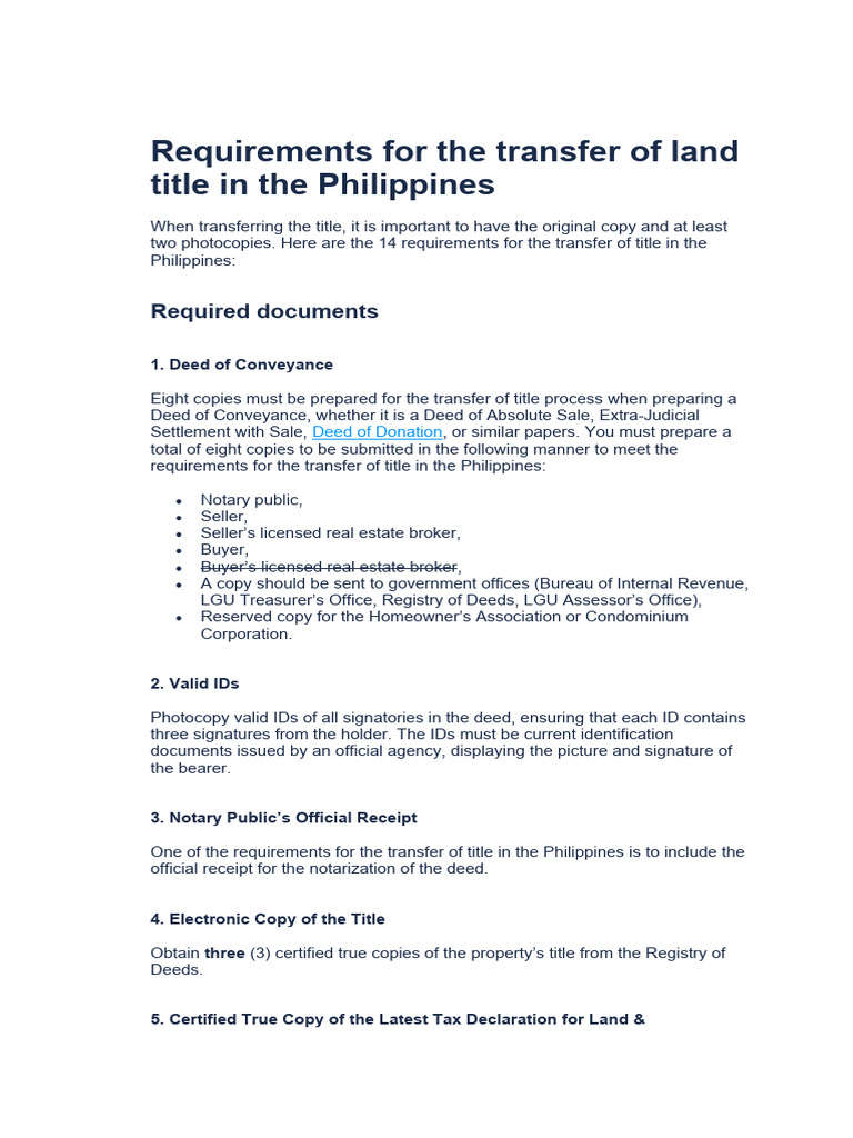 A Bir Transfer Requirements | PDF | Conveyancing | Identity Document