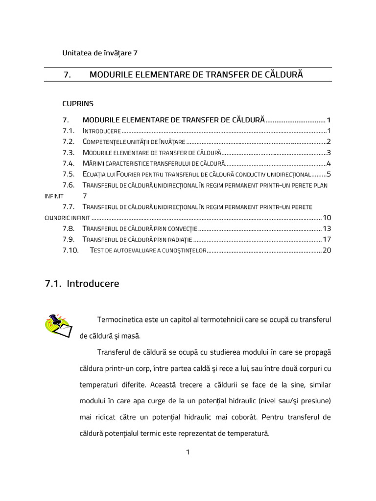 U07-Modurile Elementare de Transfer de Caldura | PDF