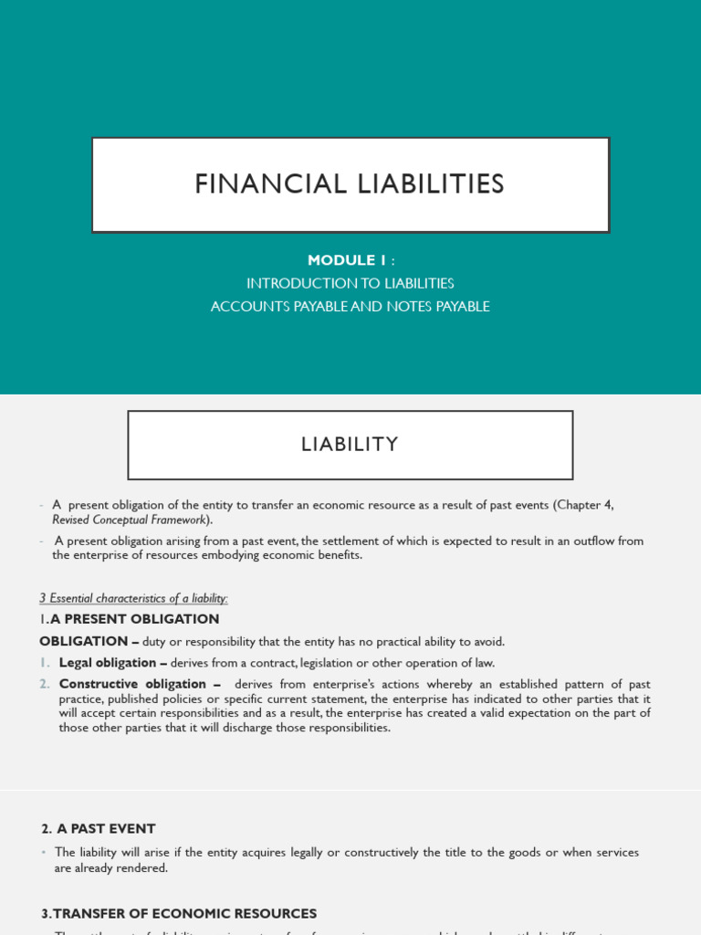 Financial Liabilities (Accounts Payable & Notes Payable) | PDF ...