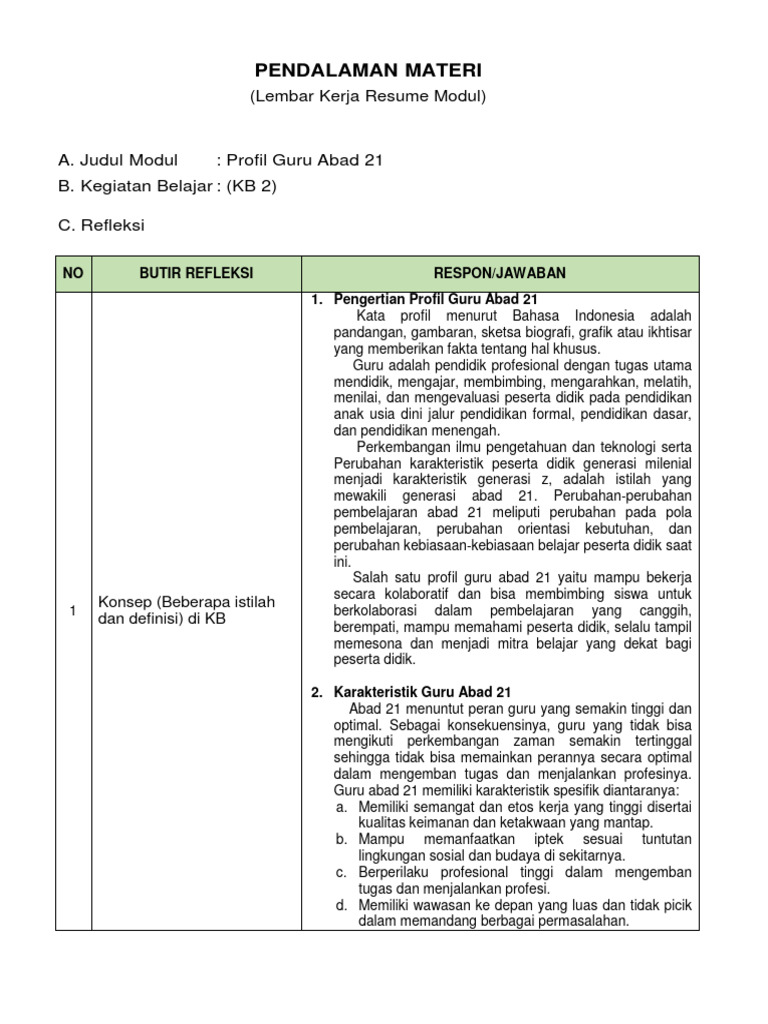 LK - RESUME Pengembangan Profesi Guru KB 2 | PDF | Karier & Perkembangan