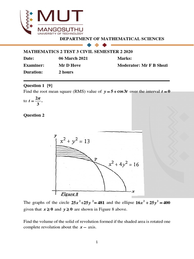 Maths 2 Civil Test 3 | PDF | Trigonometric Functions | Applied Mathematics