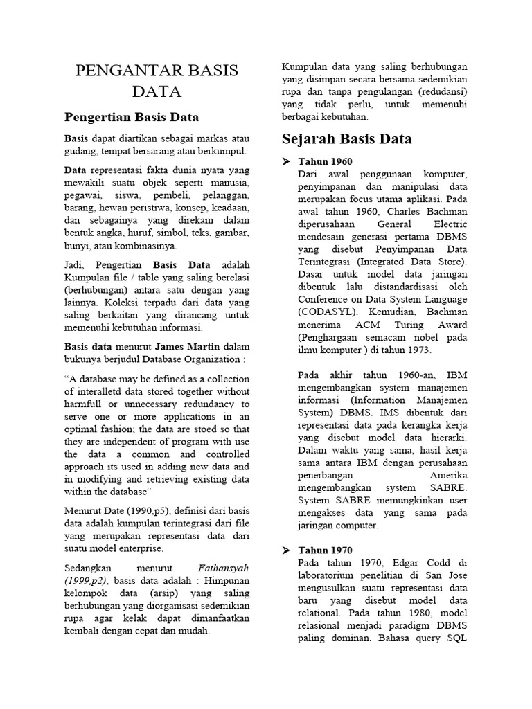 Peng Antar Basis Data | PDF