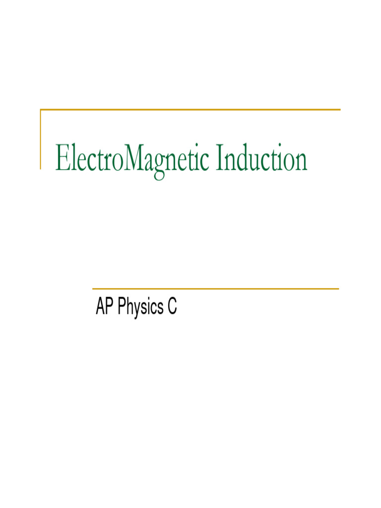 Electromagnetic Induction Explained | PDF | Electromagnetic Induction ...