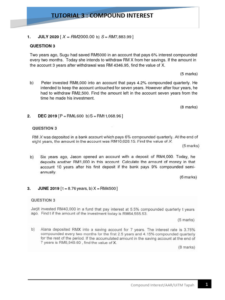 Final Exam COMPOUND INTEREST | PDF