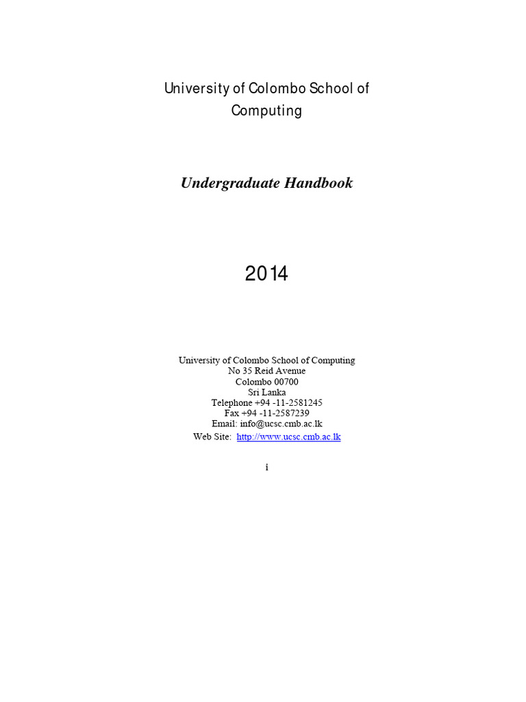 silo.tips_university-of-colombo-school-of-computing-undergraduate-handbook | PDF | Academic ...