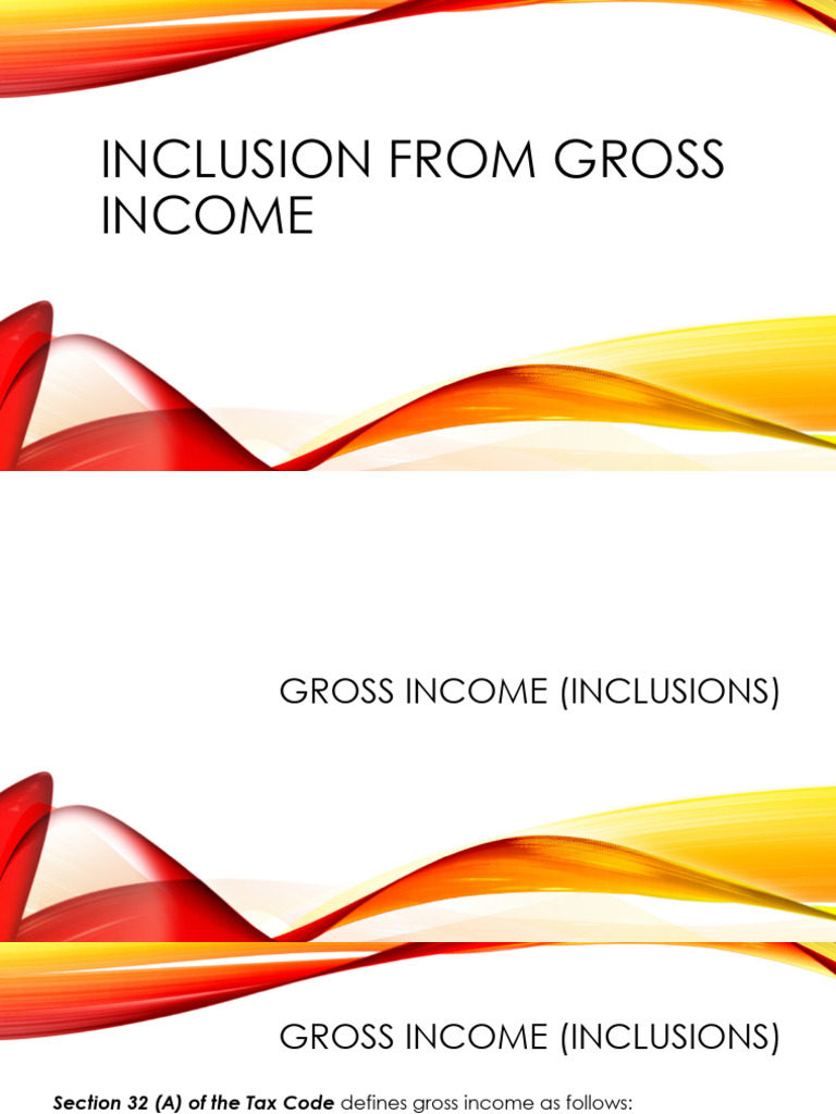 Inclusion and Exclusion From Gross Income | PDF | Gross Income | Welfare