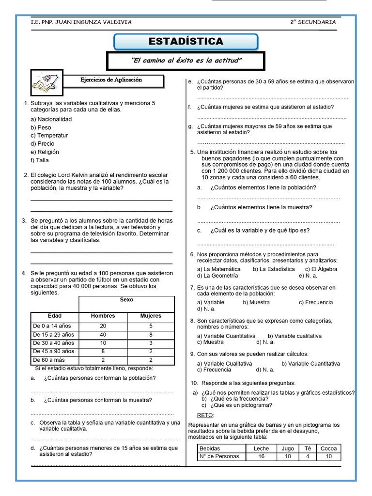 Ficha 2do Sesión 8 | PDF | Estadísticas