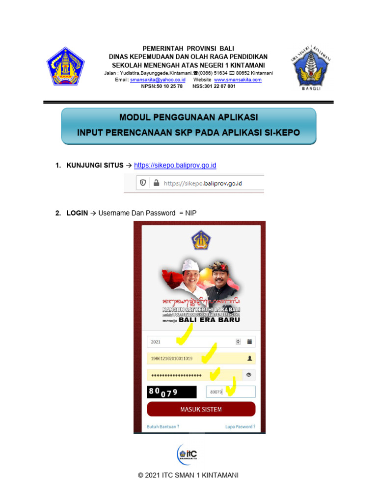 Panduan Login dan Penggunaan Si-Kepo | PDF