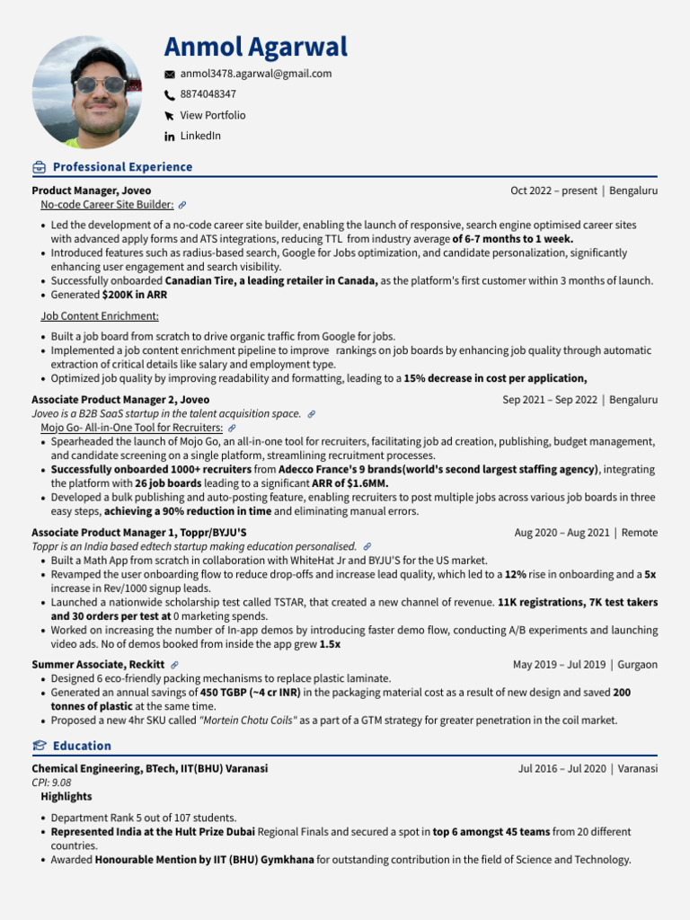 Anmol Agarwal Resume | PDF | Recruitment | Business