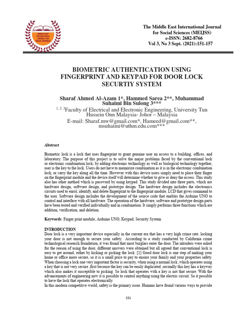 Meijss 151 157 | PDF | Authentication | Biometrics