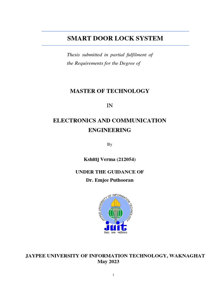 Smart Door Lock System | PDF | Internet Of Things | Cloud Computing