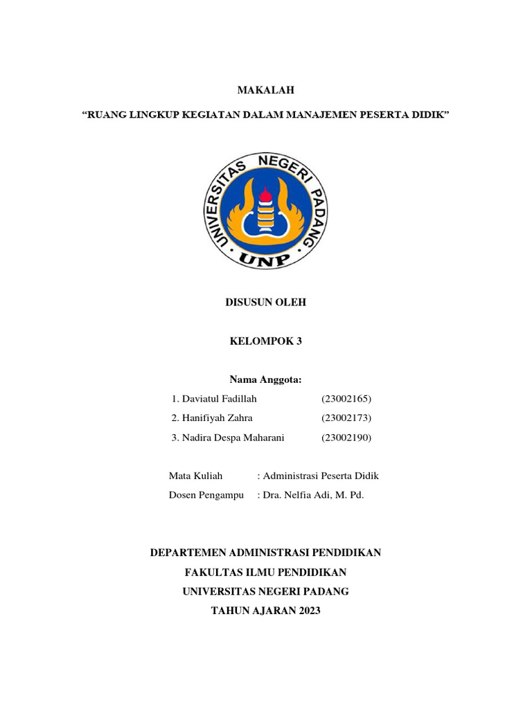 Ruang Lingkup Manajemen Peserta Didik | PDF | Bisnis | Seni