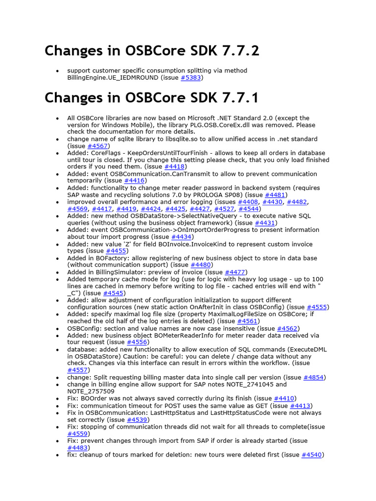 Change Log 7.7.2 | PDF | Databases | Software Engineering