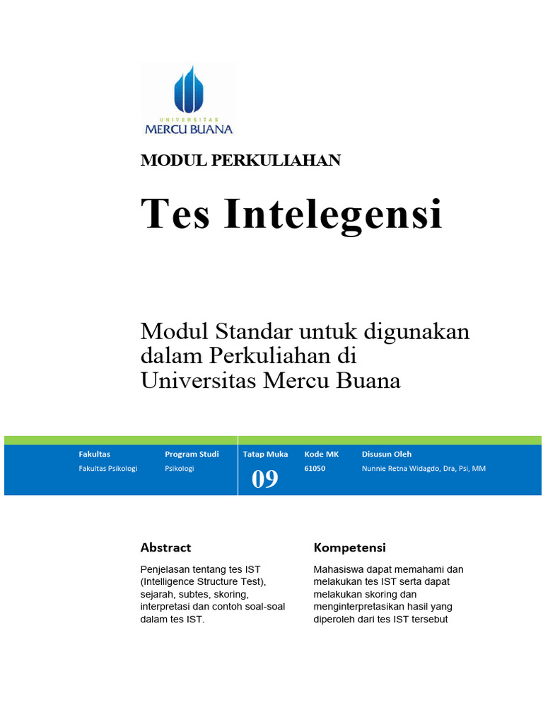 Modul Tes Intelegensi (TM9) | PDF | Komputer