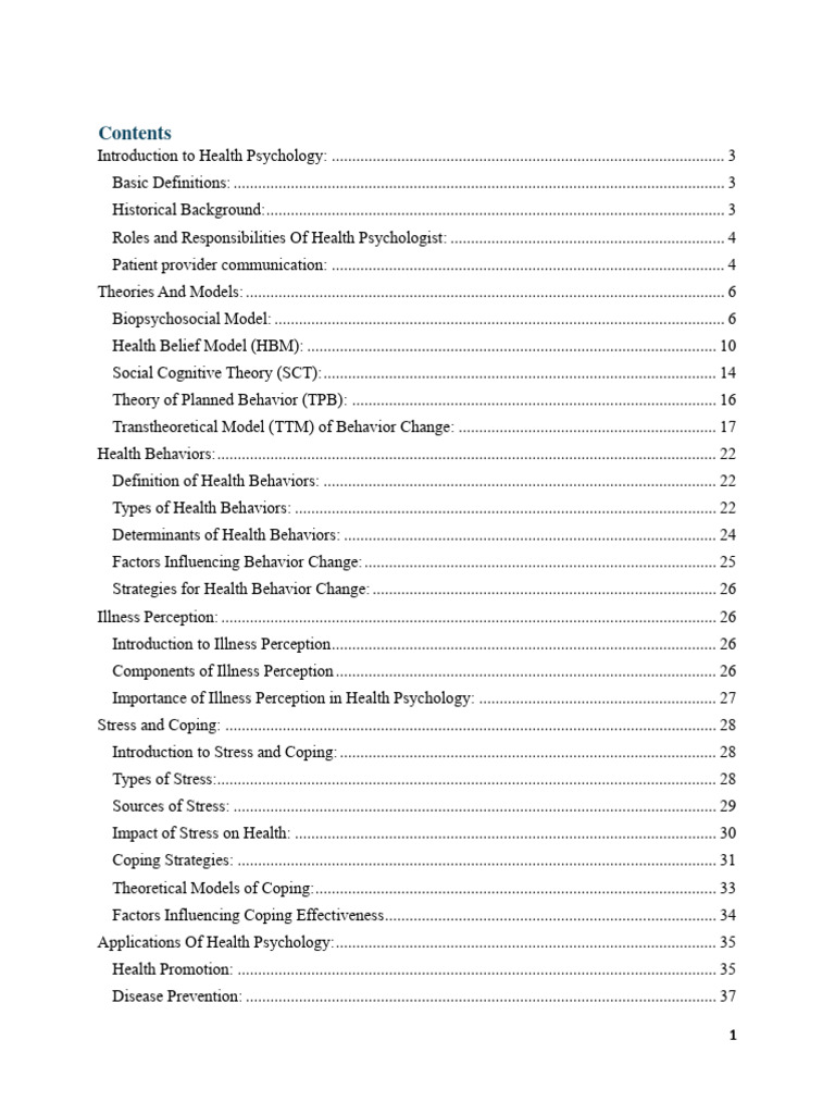 Health Psychology Overview | PDF | Health Psychology | Social Support