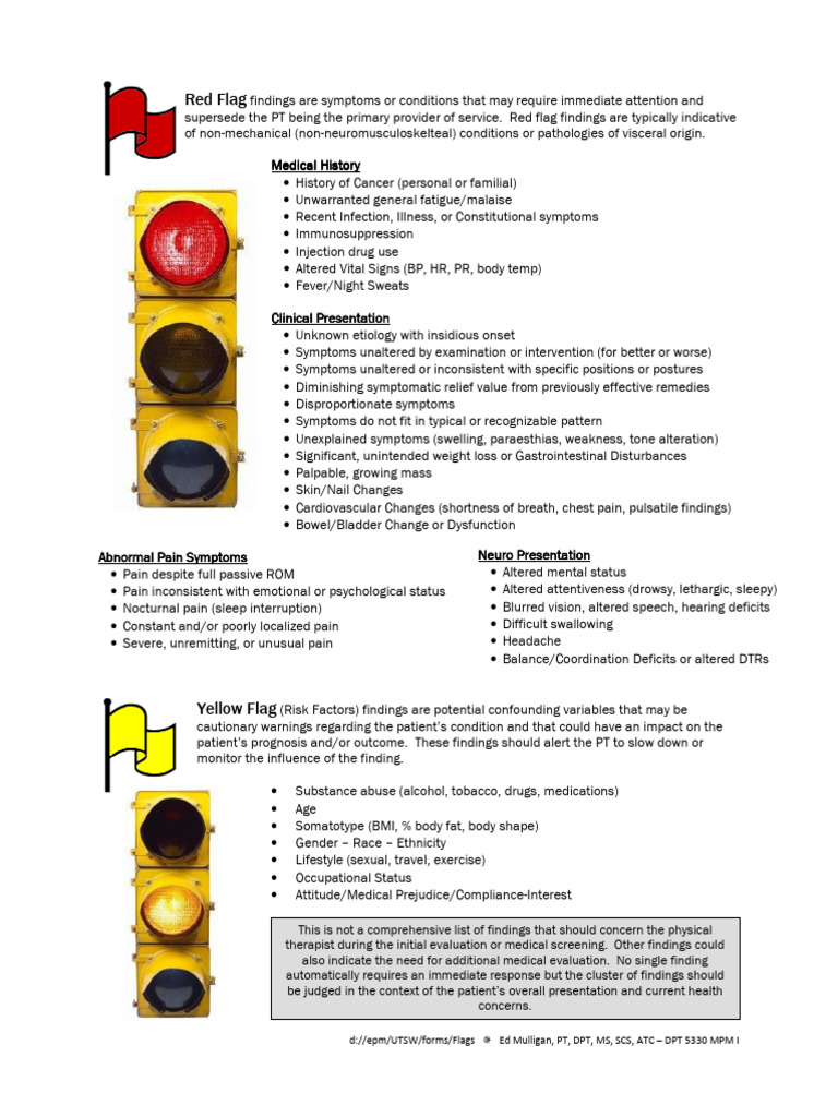 Red Flags | Download Free PDF | Pain | Clinical Medicine