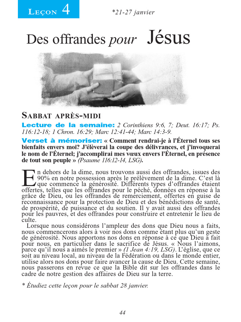 Offrandes : Un acte de gratitude envers Dieu | PDF | Dieu | Amour