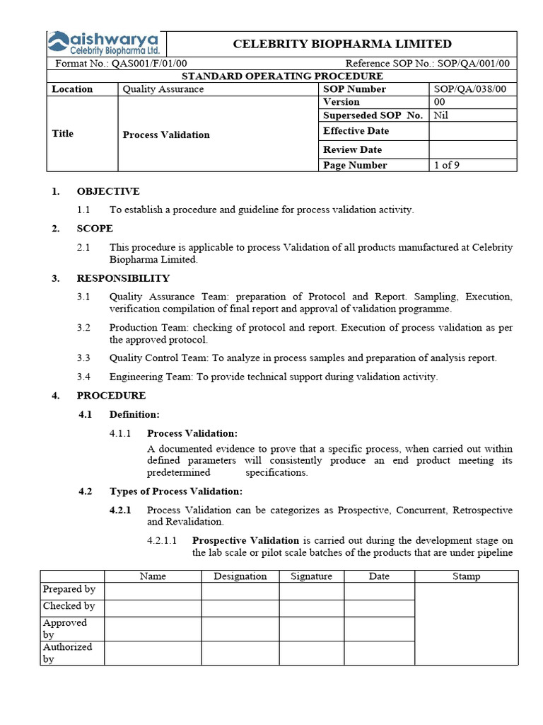 SOP-QA-038 | PDF | Verification And Validation | Quality Assurance