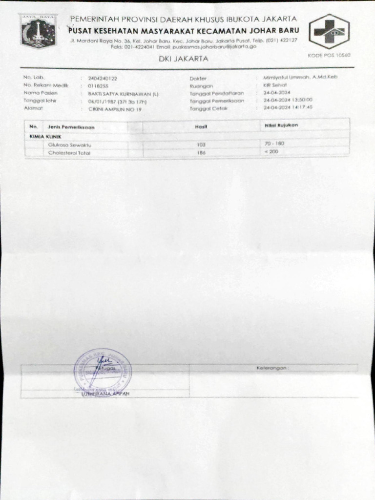 Surat Sehat + Hasil Lab | PDF