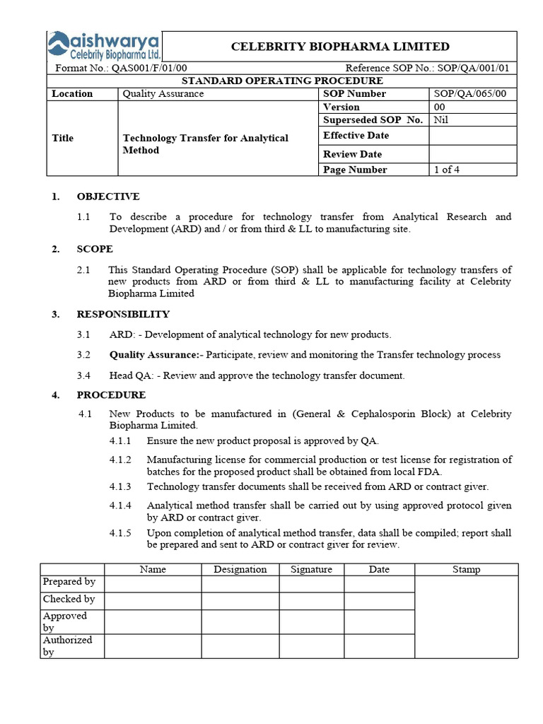 Sop Qa 065 | Download Free PDF | Quality Assurance | Assay
