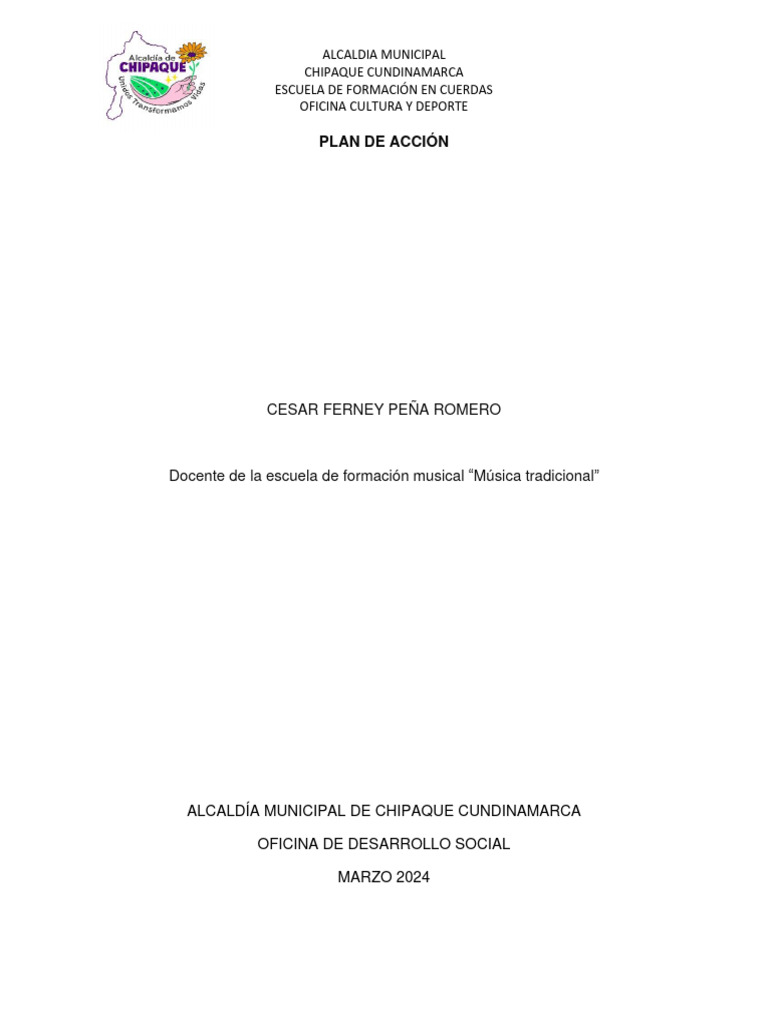 Plan de Acción | PDF | Ritmo | Instrumentos musicales