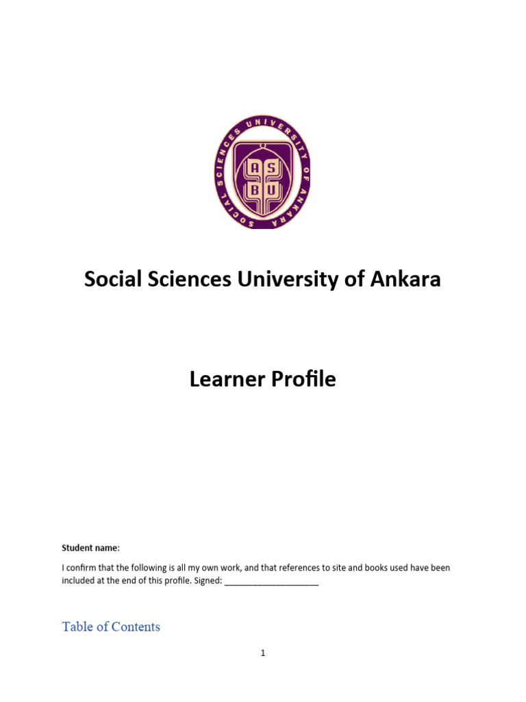 Learner Profile - FName - LName | PDF | English Language | Word