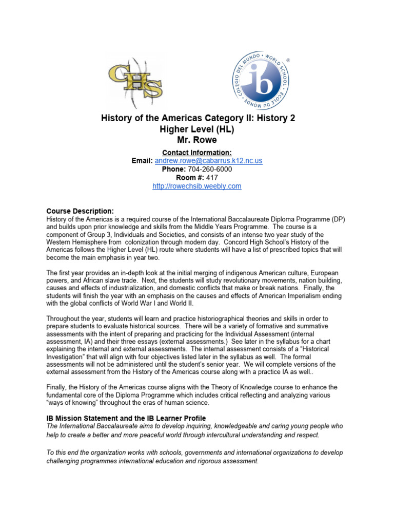 History of The Americas Syllabus 1 | PDF | Plagiarism | Critical Thinking