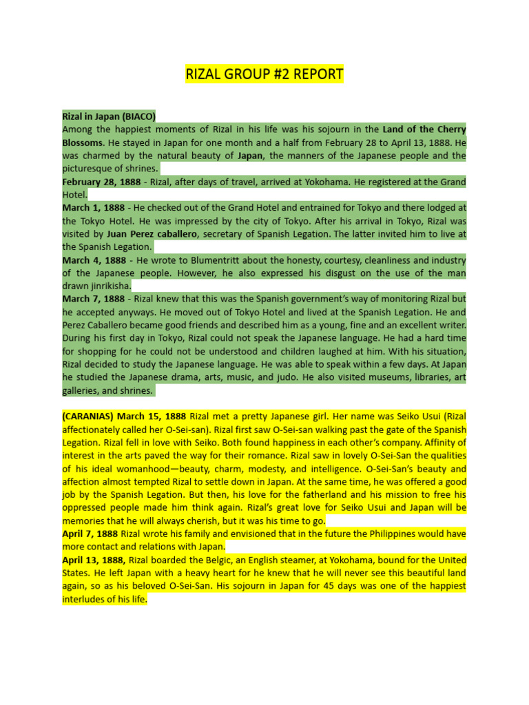 Rizal Group 2 Report | PDF