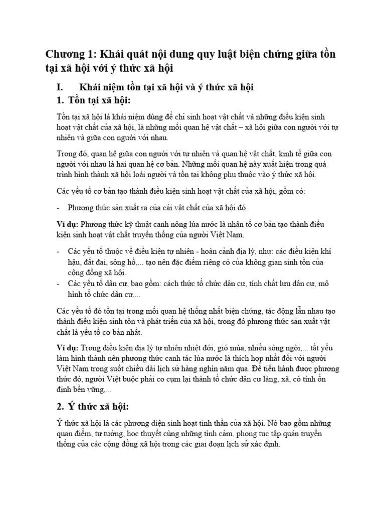 Chương 1 - BTL - Triet | PDF