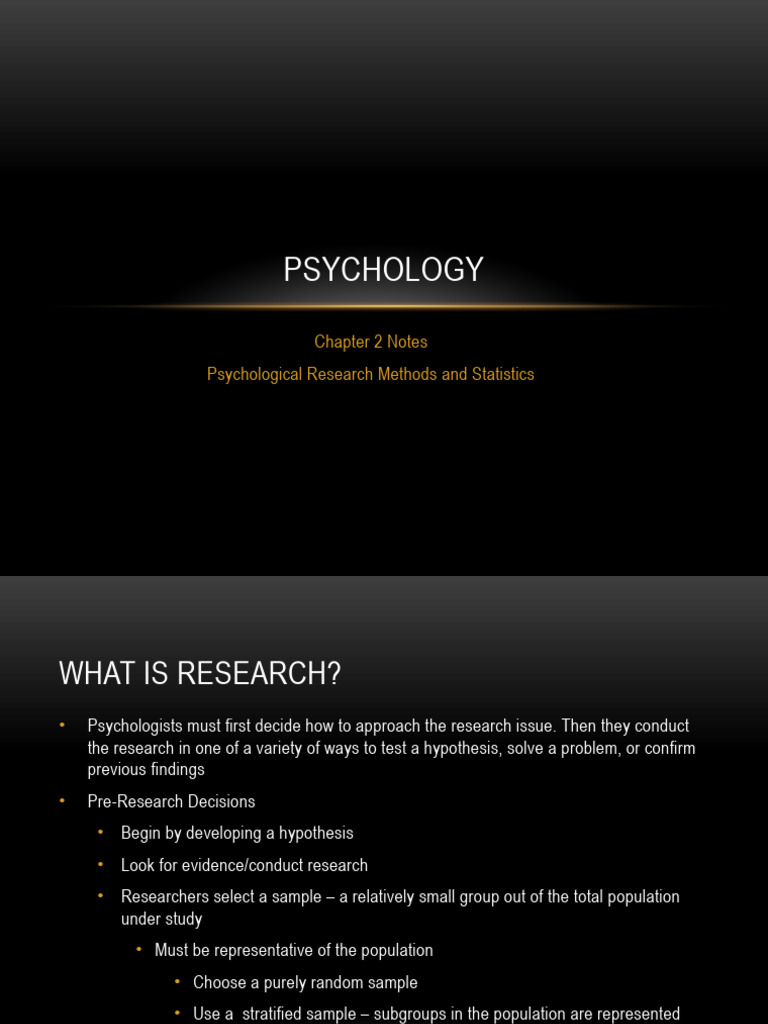 Chapter 2 Notes - Psychological Research Methods and Statistics ...