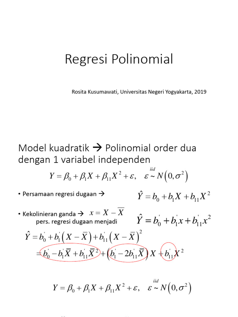 Slide Regresi Dengan R Untuk Regresi Polinomial | PDF