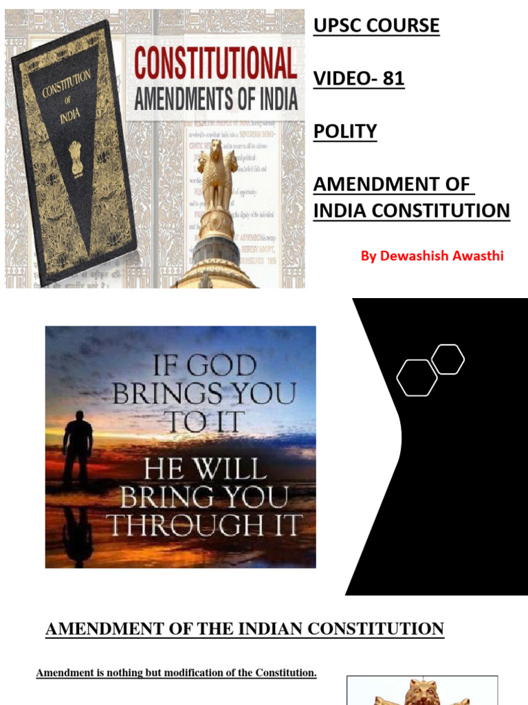 Polity 24 Amendment of Constitution | Download Free PDF | Constitutional Amendment | Bill (Law)