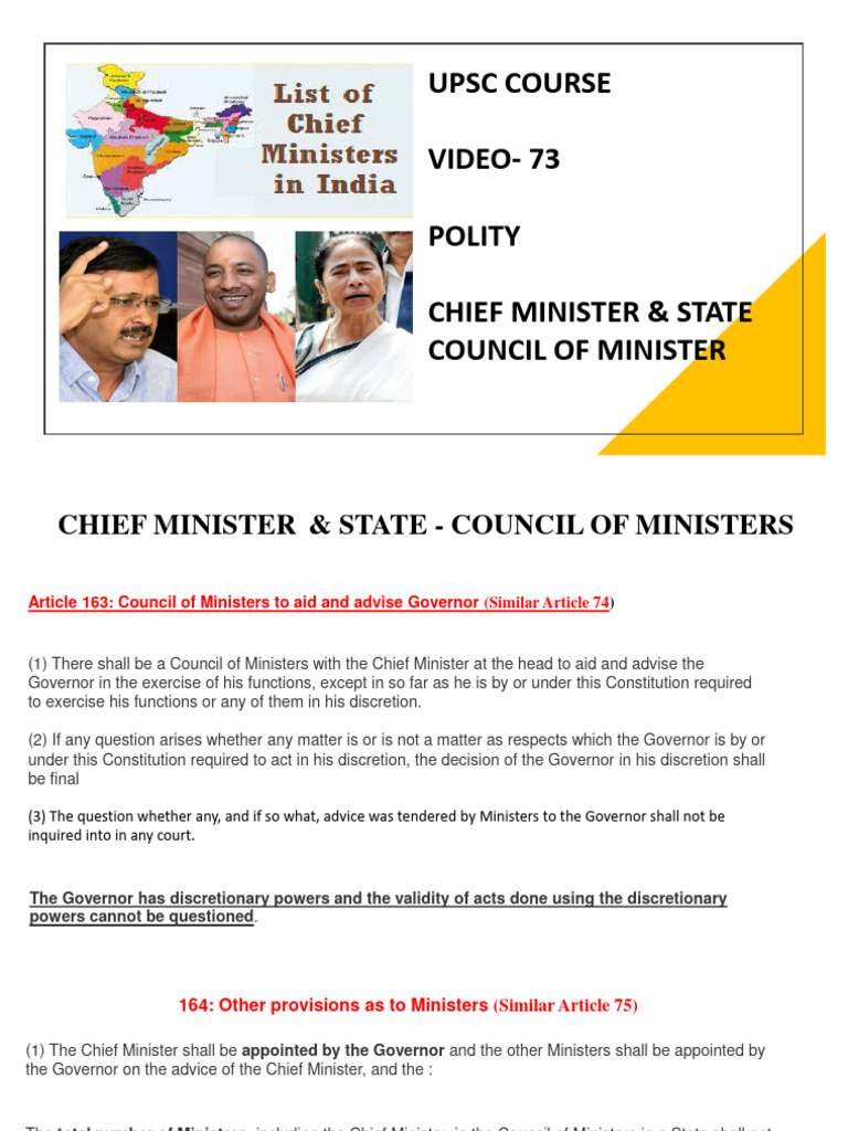Polity 19 POLITY CM AND SATATE COM PDF | PDF | Cabinet (Government ...