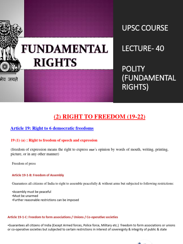 Polity 8 - Fundamental Rights Part 2 | PDF | Detention (Imprisonment ...