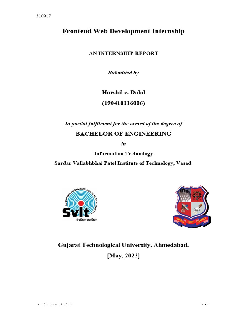 1904100116006 Internship Report 1 Pdf Customer Relationship