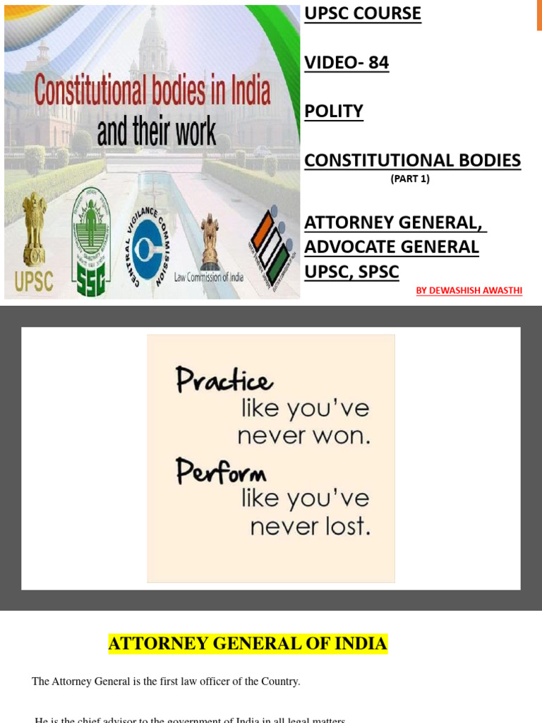 Polity 27 & 28 Constitutional Body (PART 1) PDF | PDF | Attorney General | Advocate