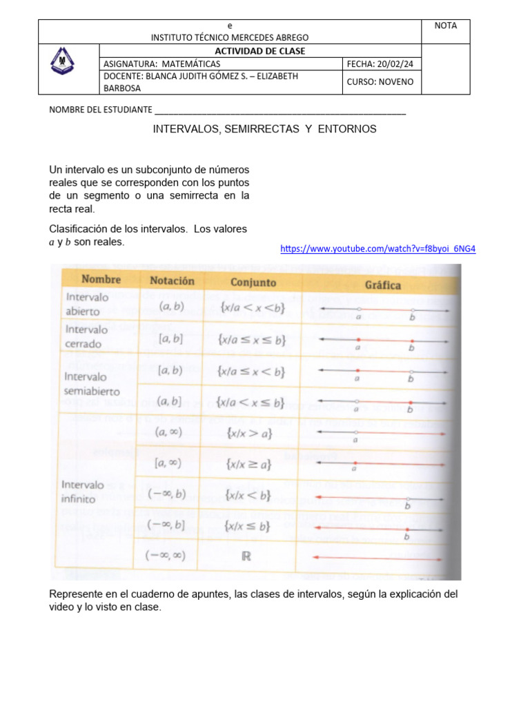 Intervalos - Semirrectas y Entornos. Video - 3 | PDF | Intervalo (Matemáticas) | Topología