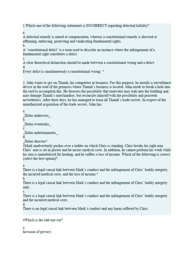 Assign 2 Delict | PDF | Causation (Law) | Causality