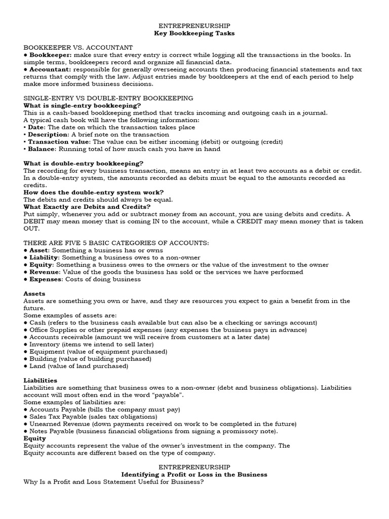 Entrep M0dule | PDF | Debits And Credits | Bookkeeping