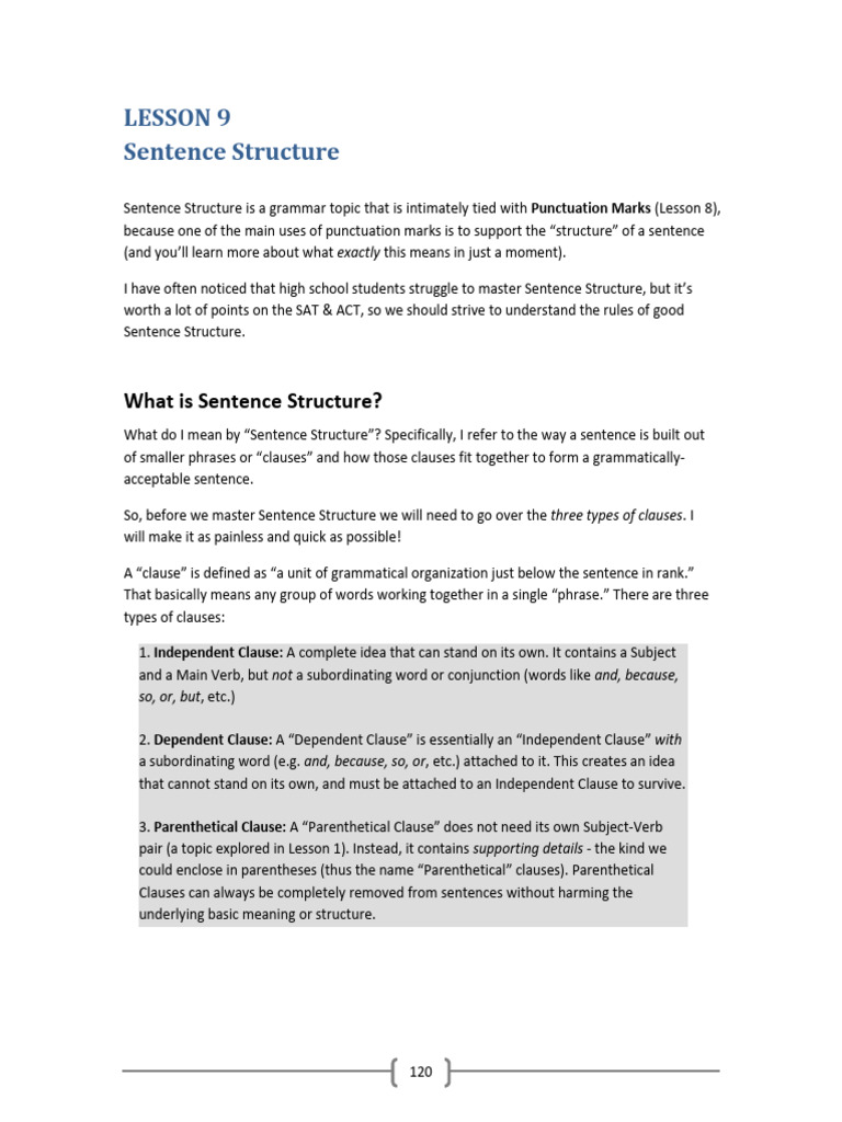 Sat Sentence Structure | Download Free PDF | Comma | Clause