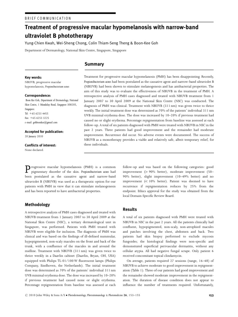 PMH and NBUVB | PDF | Medical Specialties | Diseases And Disorders