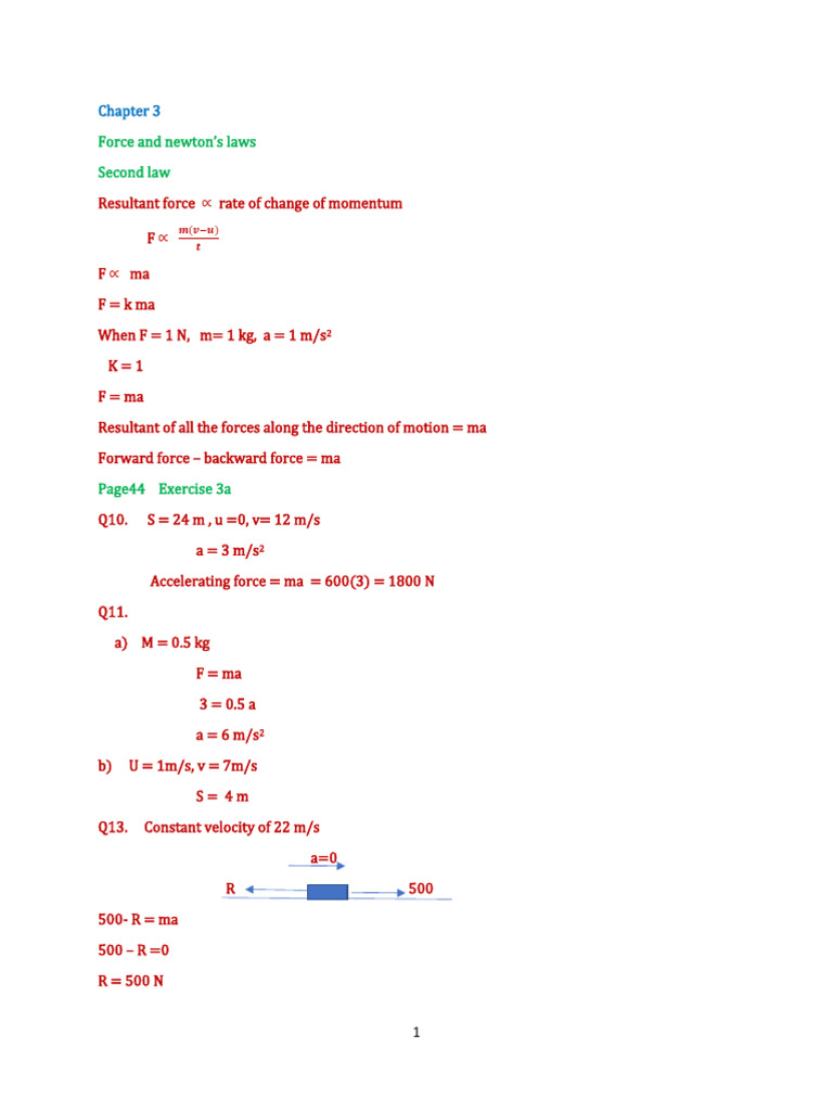 Chapter 3 Newton-S Laws | PDF | Force | Newton's Laws Of Motion