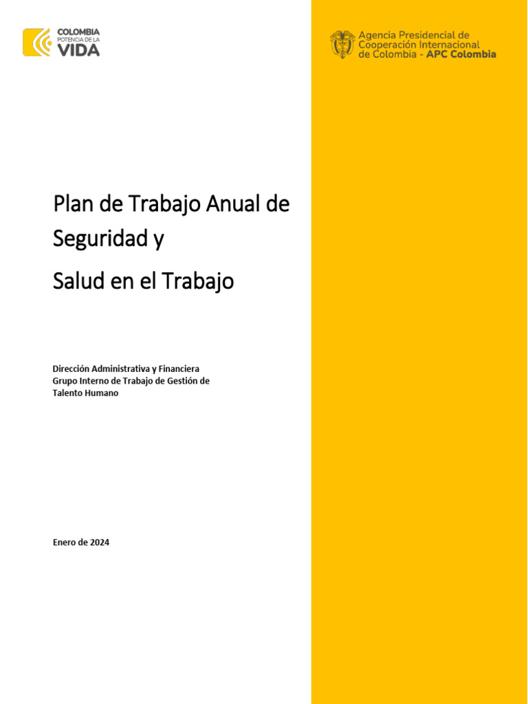 Plan de Seguridad y Salud en El Trabajo 2024 | Descargar gratis PDF | Seguridad y salud ...