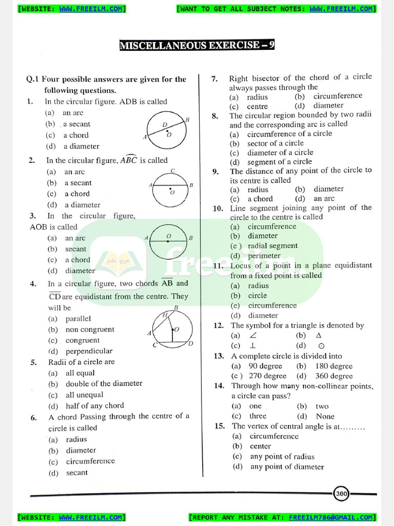 10th Maths Chap9 Rev Ex 9 | PDF
